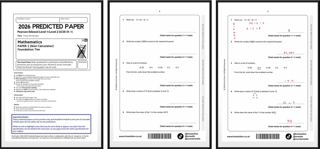 GCSE 2026 Predicted Maths Papers (AQA/EDEXCEL/OCR) (F/H) – krisstuition