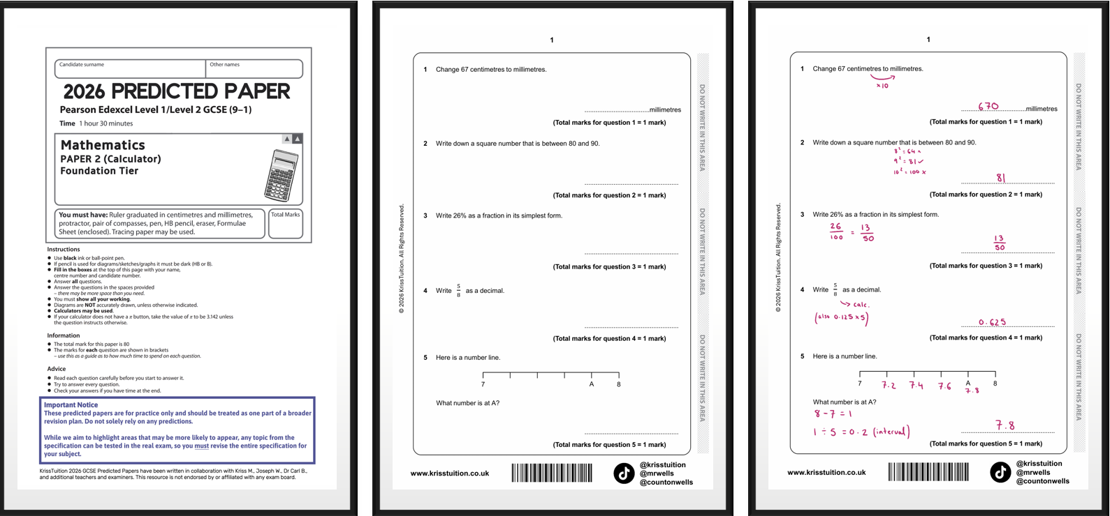 GCSE 2026 Predicted Maths Papers (AQA/EDEXCEL/OCR) (F/H) – krisstuition